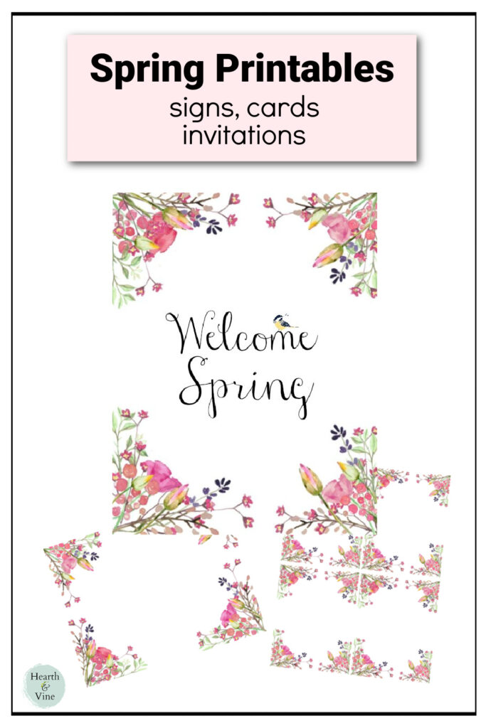 Free Spring Printables for Home Decor, Cards & Invitations