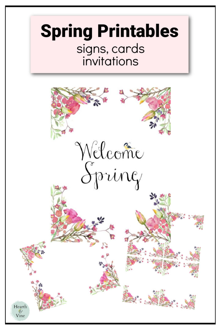 Free Spring Printables for Home Decor, Cards & Invitations
