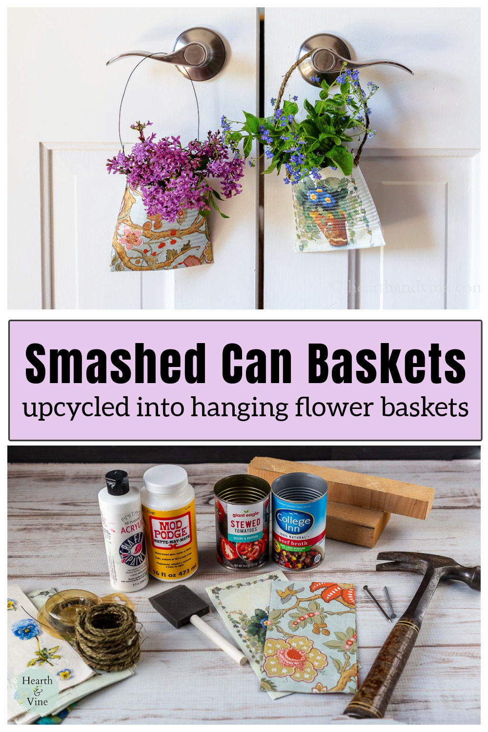 Smashed Can Basket Craft for May Day | Hearth and Vine