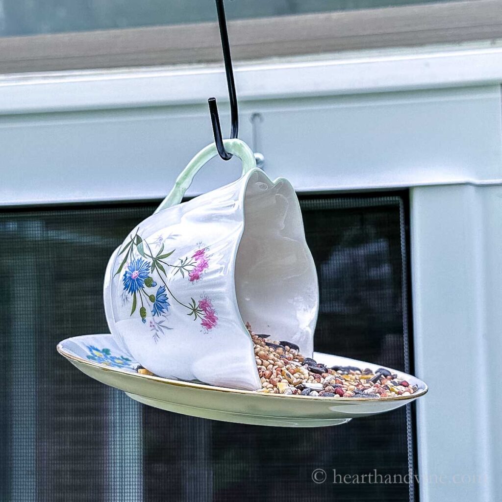 How to Make a Teacup Bird Feeder | Hearth and Vine