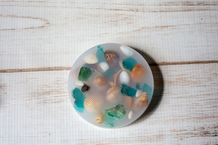How to Make Resin Coasters with Seashells and Sea Glass | Hearth and Vine