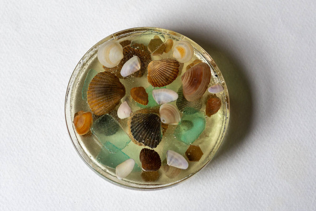 How to Make Resin Coasters with Seashells and Sea Glass | Hearth and Vine