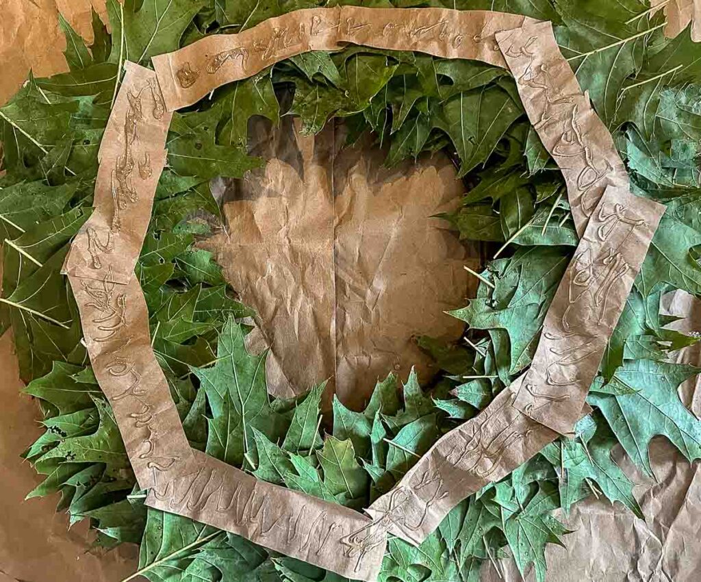 DIY Oak Leaf Wreath with Real Oak Leaves
