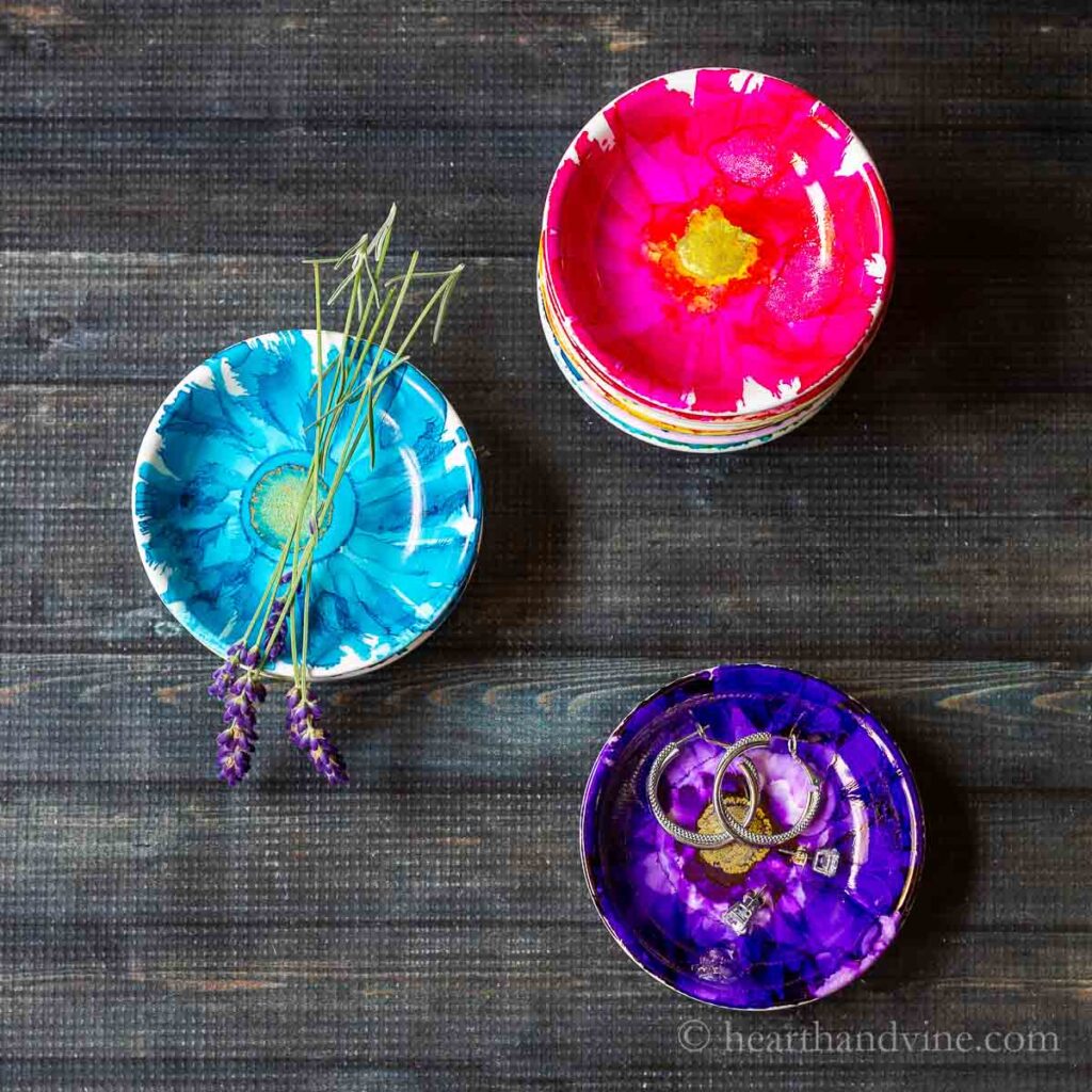 DIY Trinket Dishes with Alcohol Inks