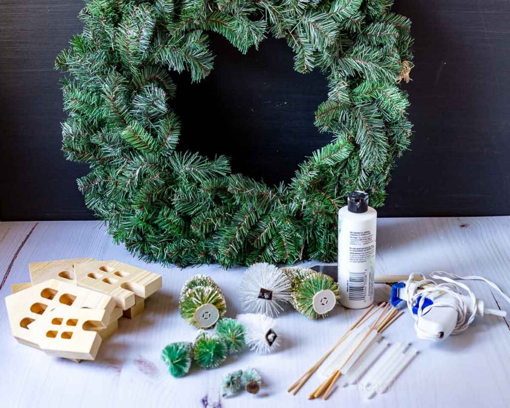 DIY Christmas Village Wreath