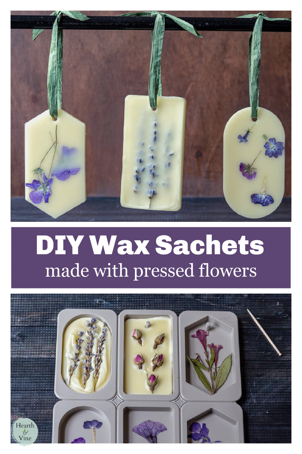 How to Make Wax Sachets with Pressed Flowers