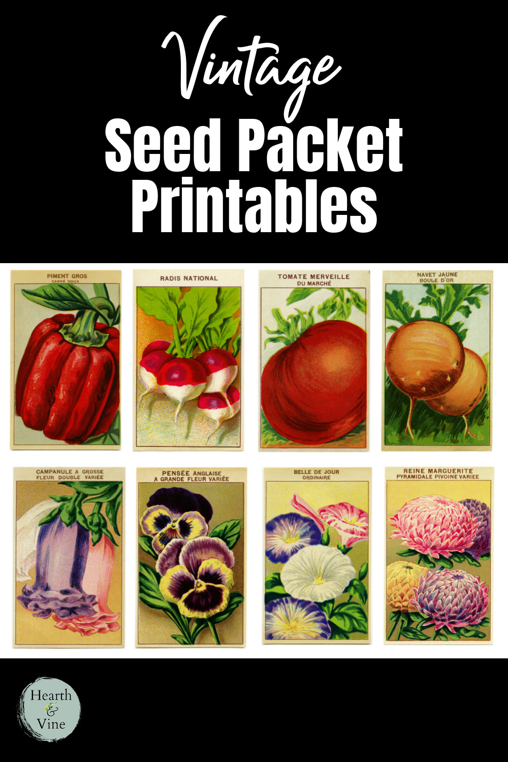 Vintage Seed Packet Printables for Crafting