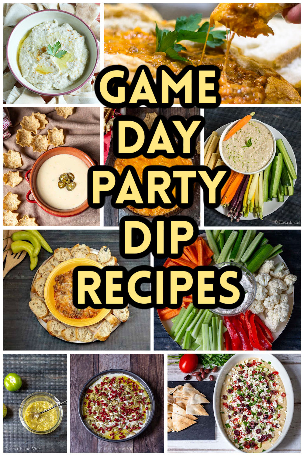 24 Game Day Dips - Hot and Cold Ideas for Parties and Gatherings