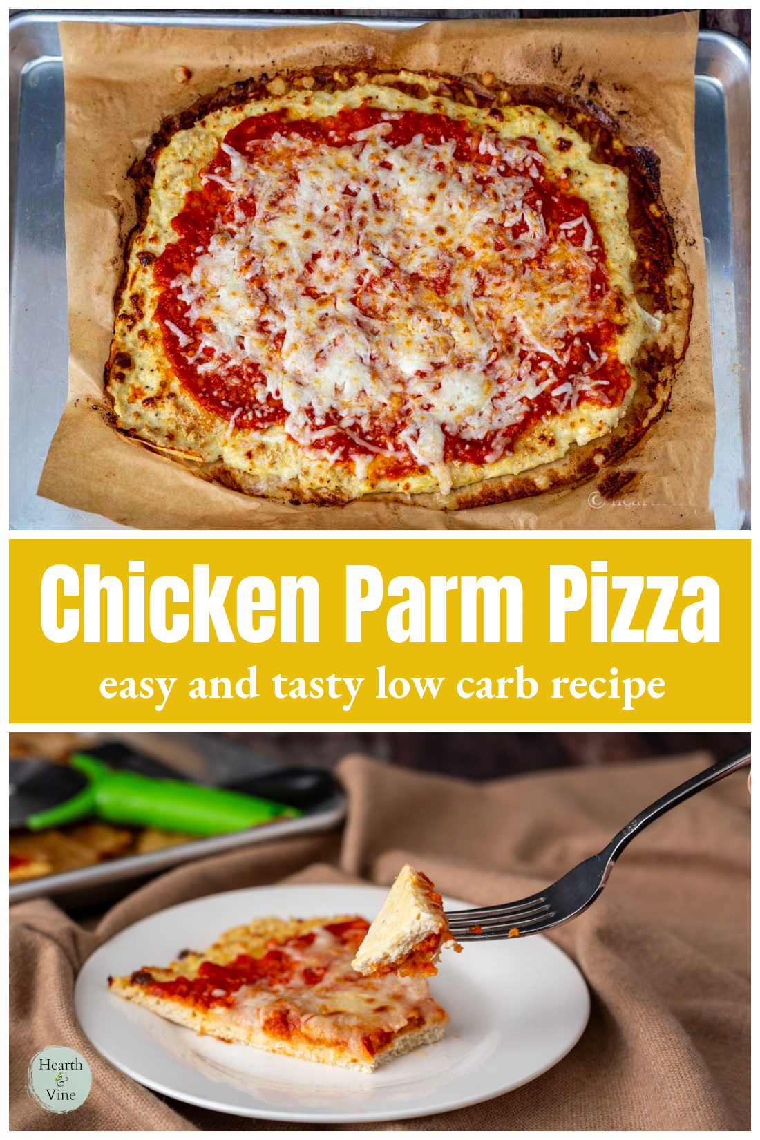 Chicken Parm Pizza - Low Carb - High Protein Recipe