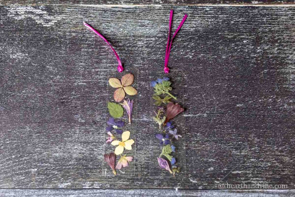 Pressed Flower Bookmarks - Two Styles to Try